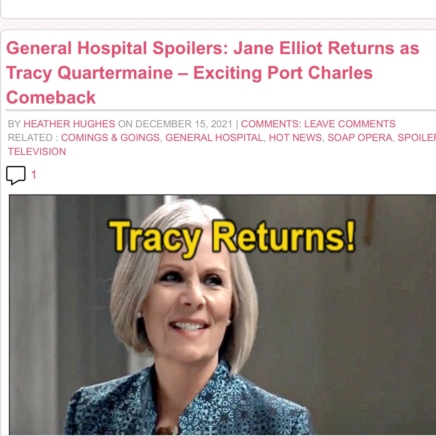 General Hospital ~ December 2021 ~ Spoilers Includ... - Blogs & Forums