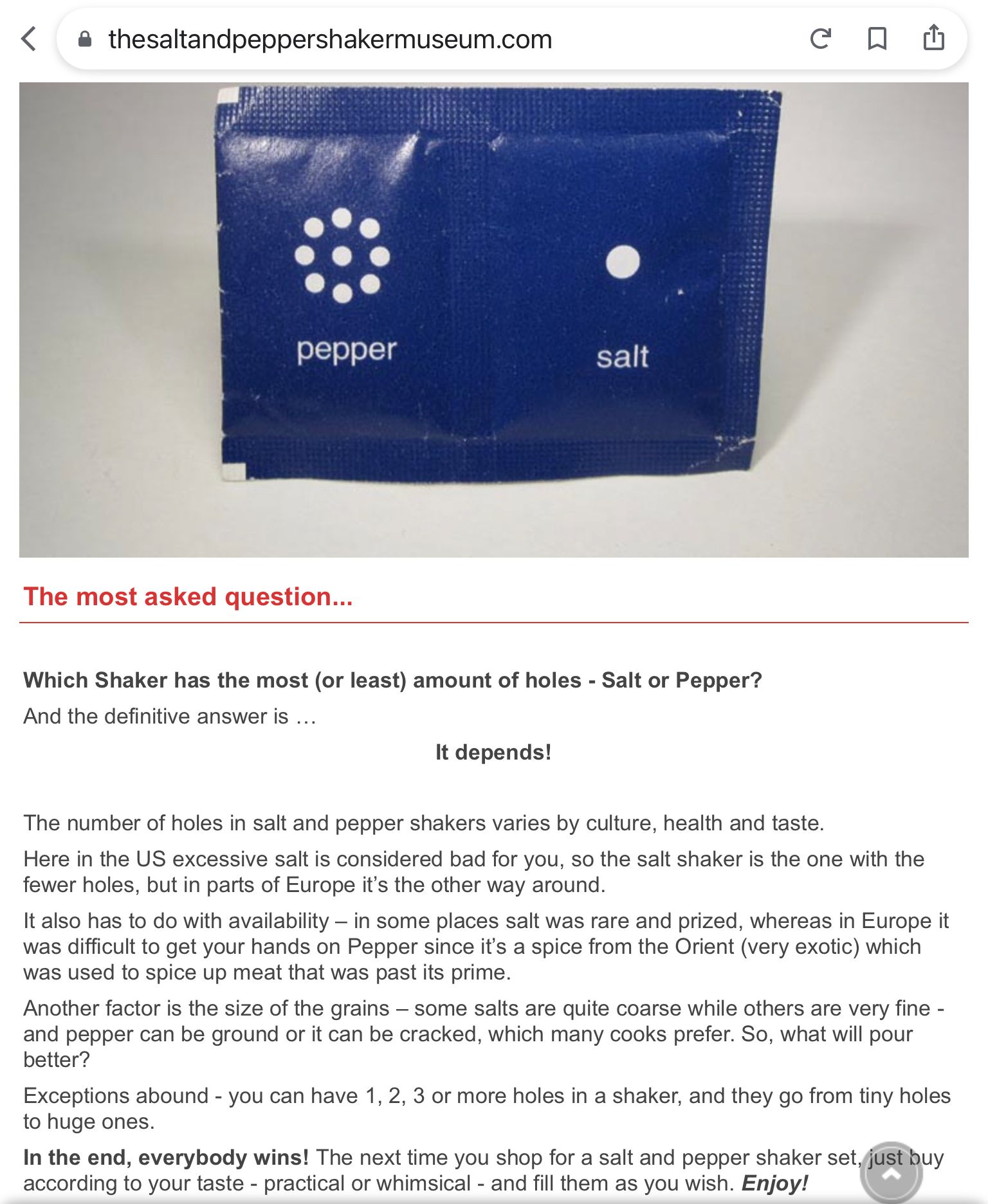 Fiesta salt and pepper set question - Blogs & Forums