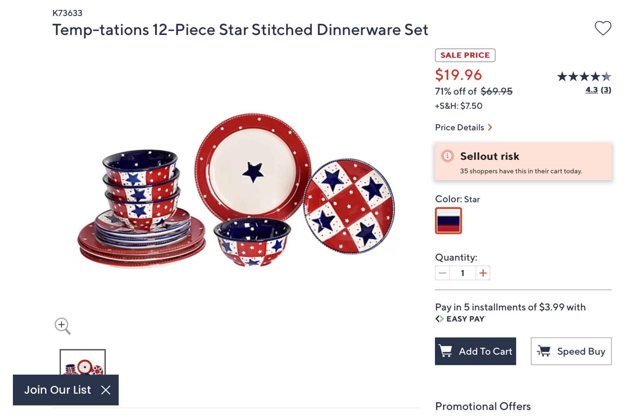 Temptations - Patriotic Star Stitched Dinnerware -... - Blogs & Forums