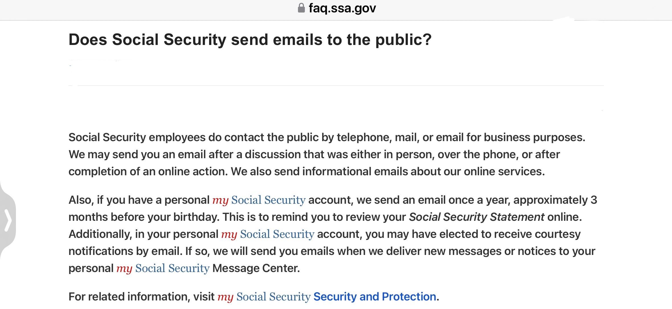 Has anyone rec'd emails for Social Security this w... - Blogs & Forums