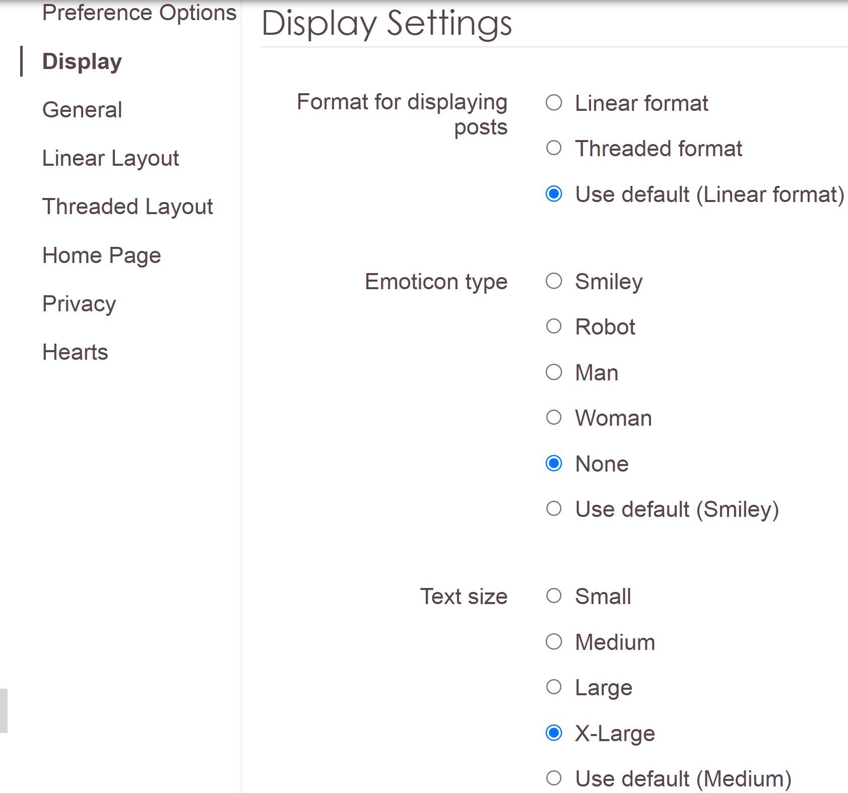 Text Size - Blogs & Forums